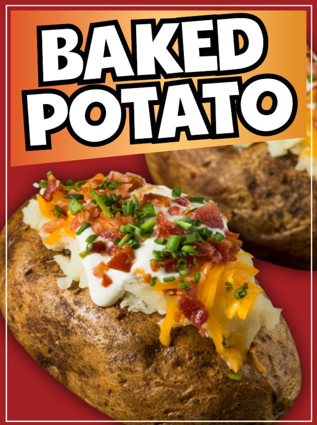 Baked Potato Sticker Window Decal Truck Concession Vinyl Restaurant ...