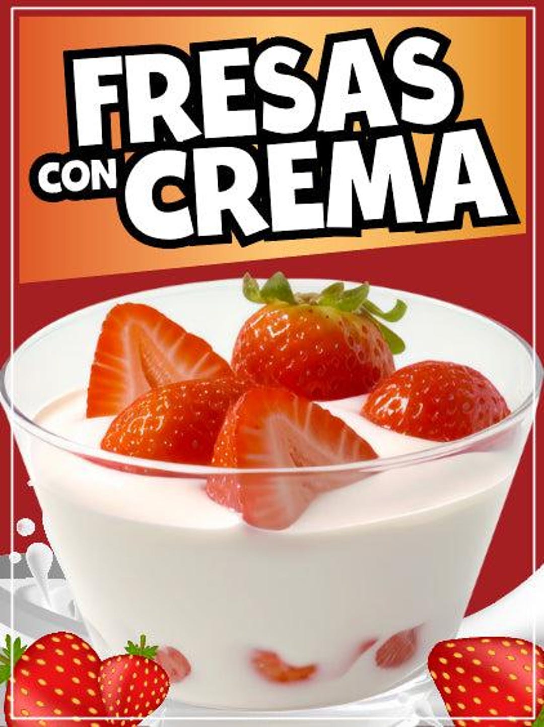 Fresas Con Crema Sign Decal Window Sticker Truck Concession Vinyl ...