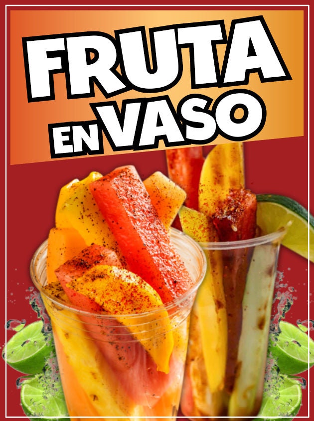 Fruta En Vaso Sticker Window Decal Truck Concession Vinyl Restaurant ...