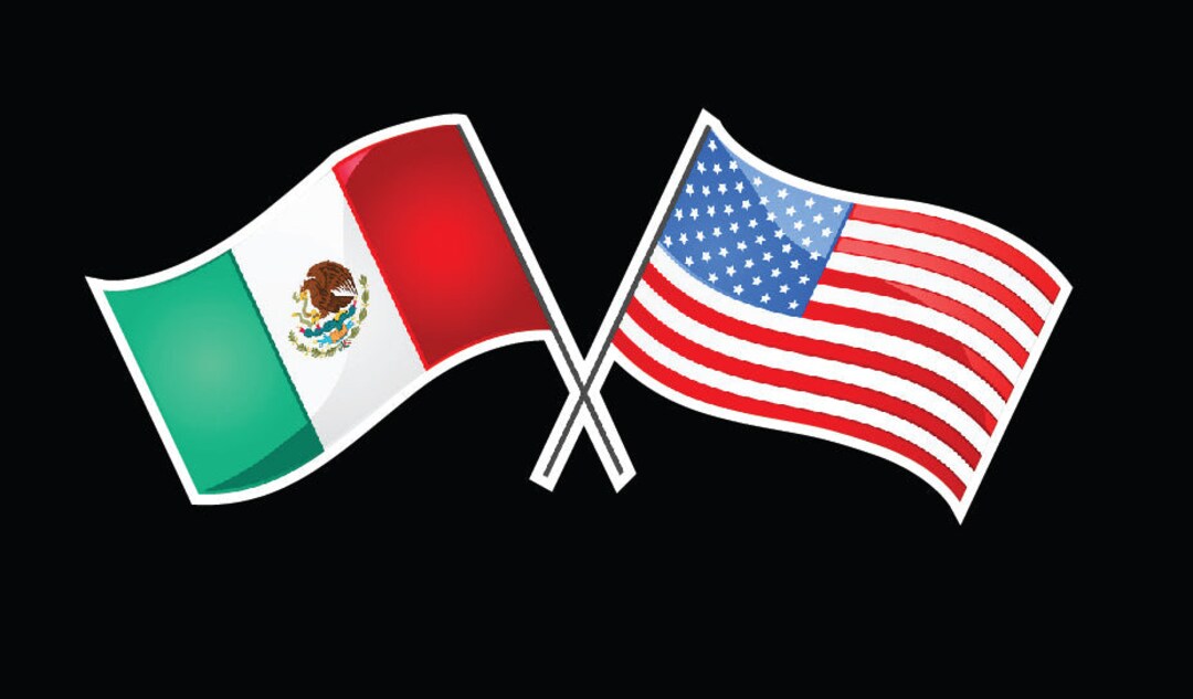 Mexican USA Unity Flags Decal Car Window Laptop Vinyl Sticker MX Latin ...