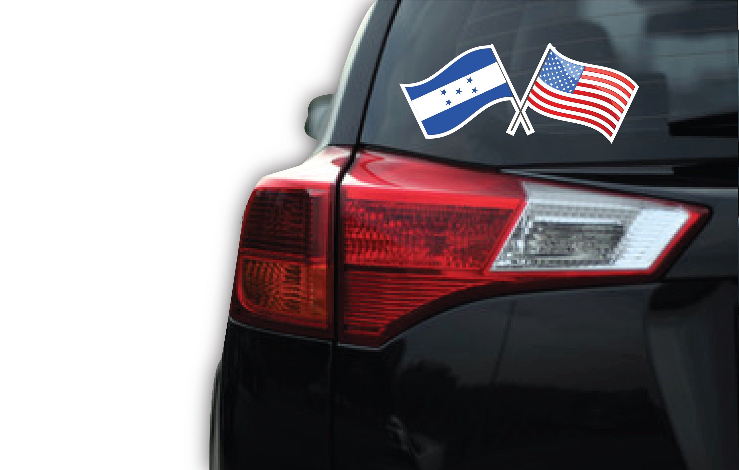 Honduras & USA Unity Flags Decal Car Window Vinyl Sticker Catracho USA ...