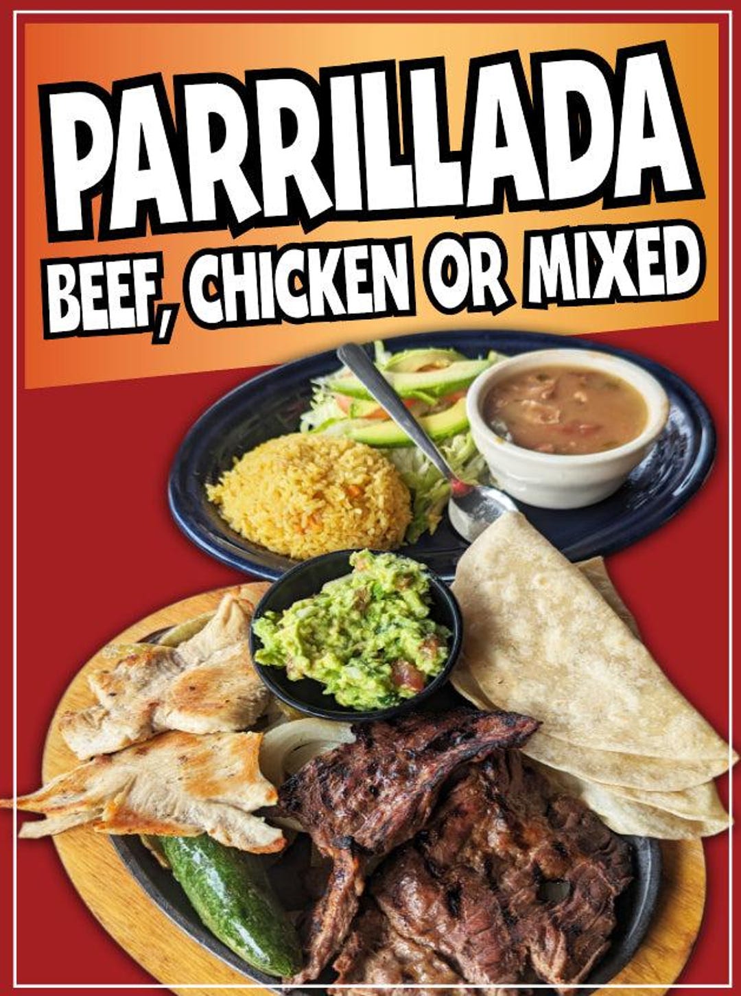 Parrillada Beef Chicken or Mixed Sticker Window Decal Truck Concession ...