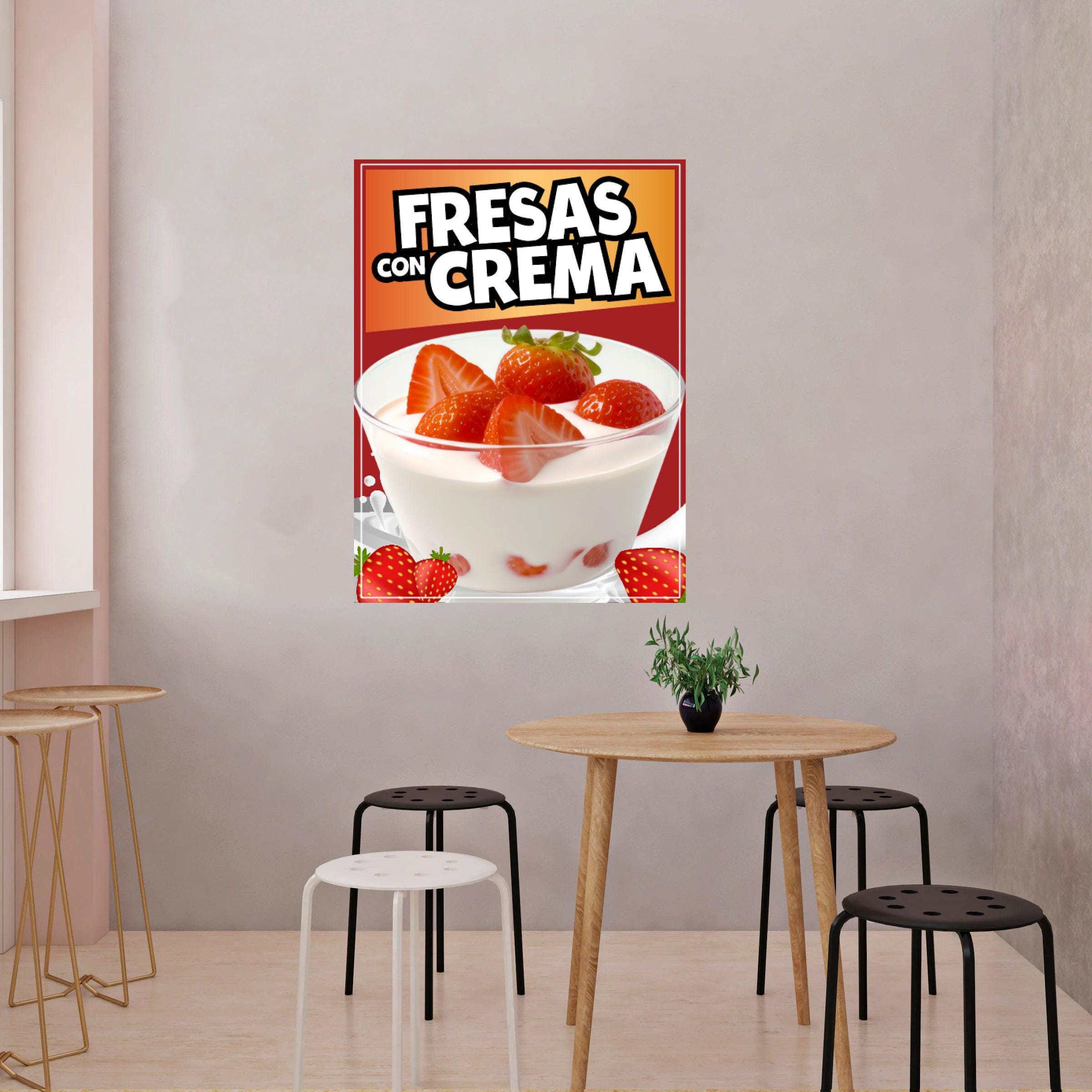 Fresas Con Crema Sign Decal Window Sticker Truck Concession Vinyl ...