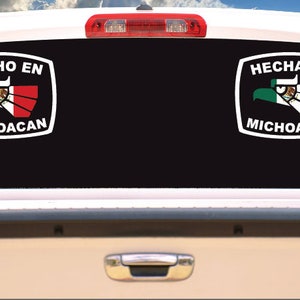 Hecho En Michoacan Letters Decal Car Window Laptop Flag Vinyl Sticker Mexico MICH Mexican ...