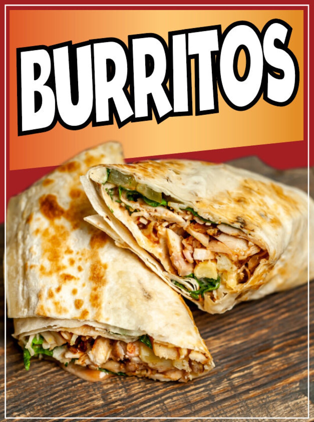 Burritos Decal Window Sticker Mexican Food Truck Concession Vinyl ...