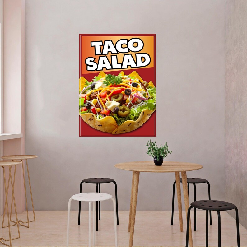 Taco Salad Decal Window Sticker Truck Concession Vinyl Restaurant Taco ...