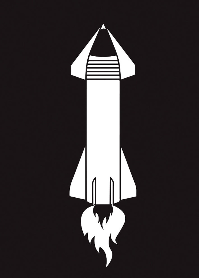 Starship Rocket Space Shuttle Spaceship Decal Sticker Wall Car Window ...