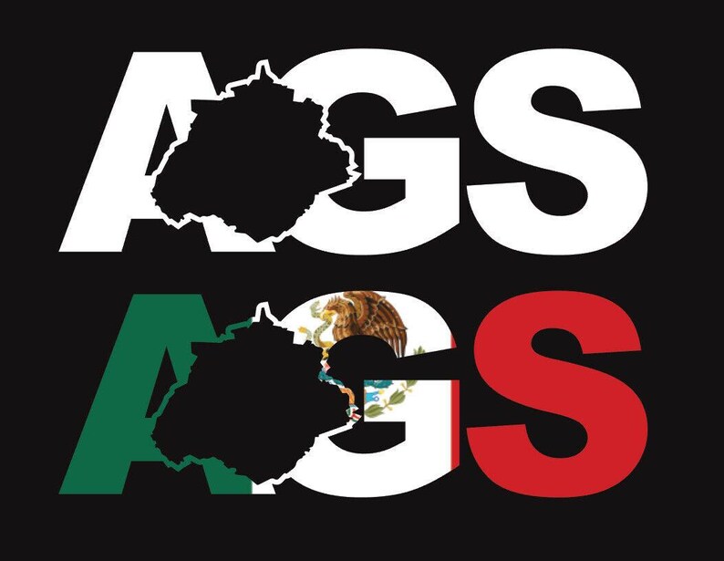 Aguascalientes Letters Decal Car Window Laptop Map Vinyl Sticker Mexico ...