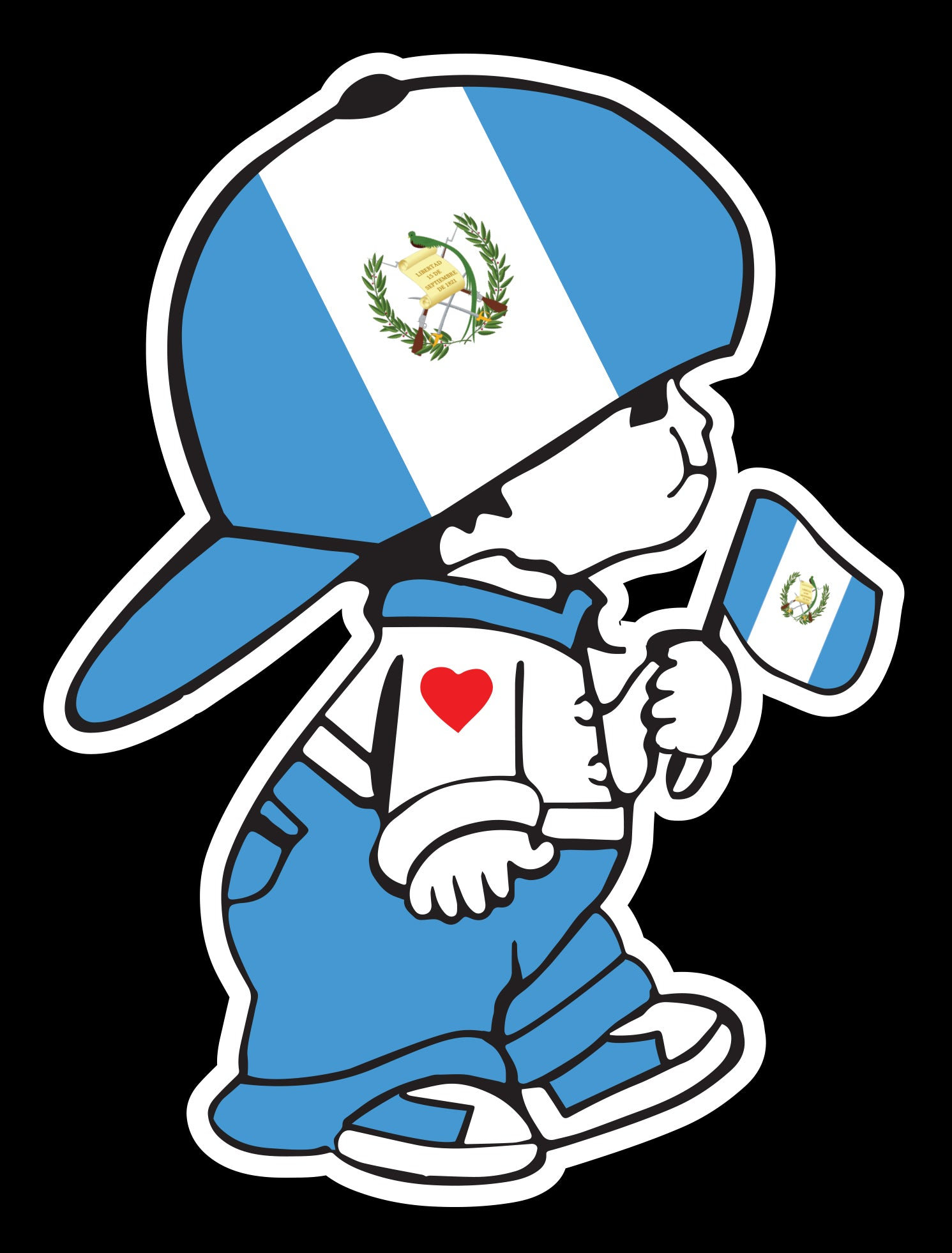 Guatemalan Boy Decal Car Window Vinyl Sticker Guatemala Flag With Boy ...