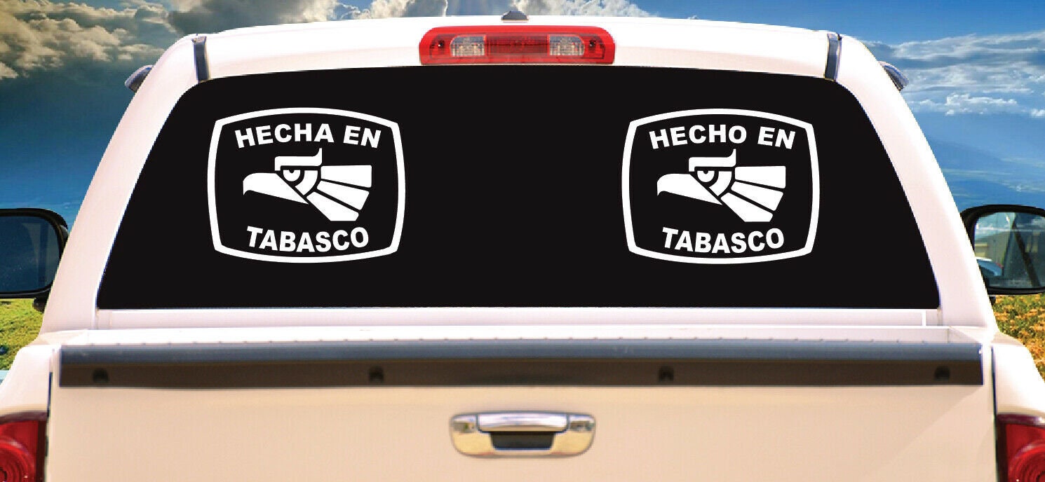 Hecha En Tabasco Letters Decal Car Window Laptop Flag Vinyl Sticker ...