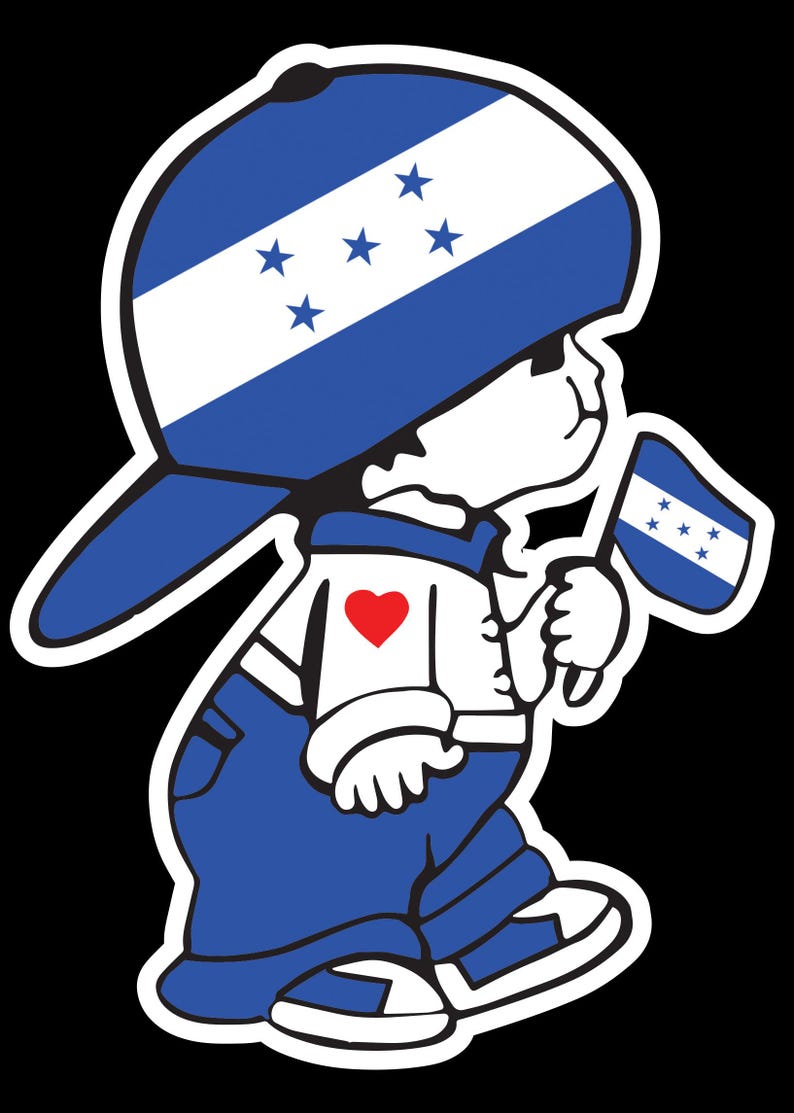 Honduras Boy Decal Car Window Vinyl Sticker Honduras Flag With Boy ...