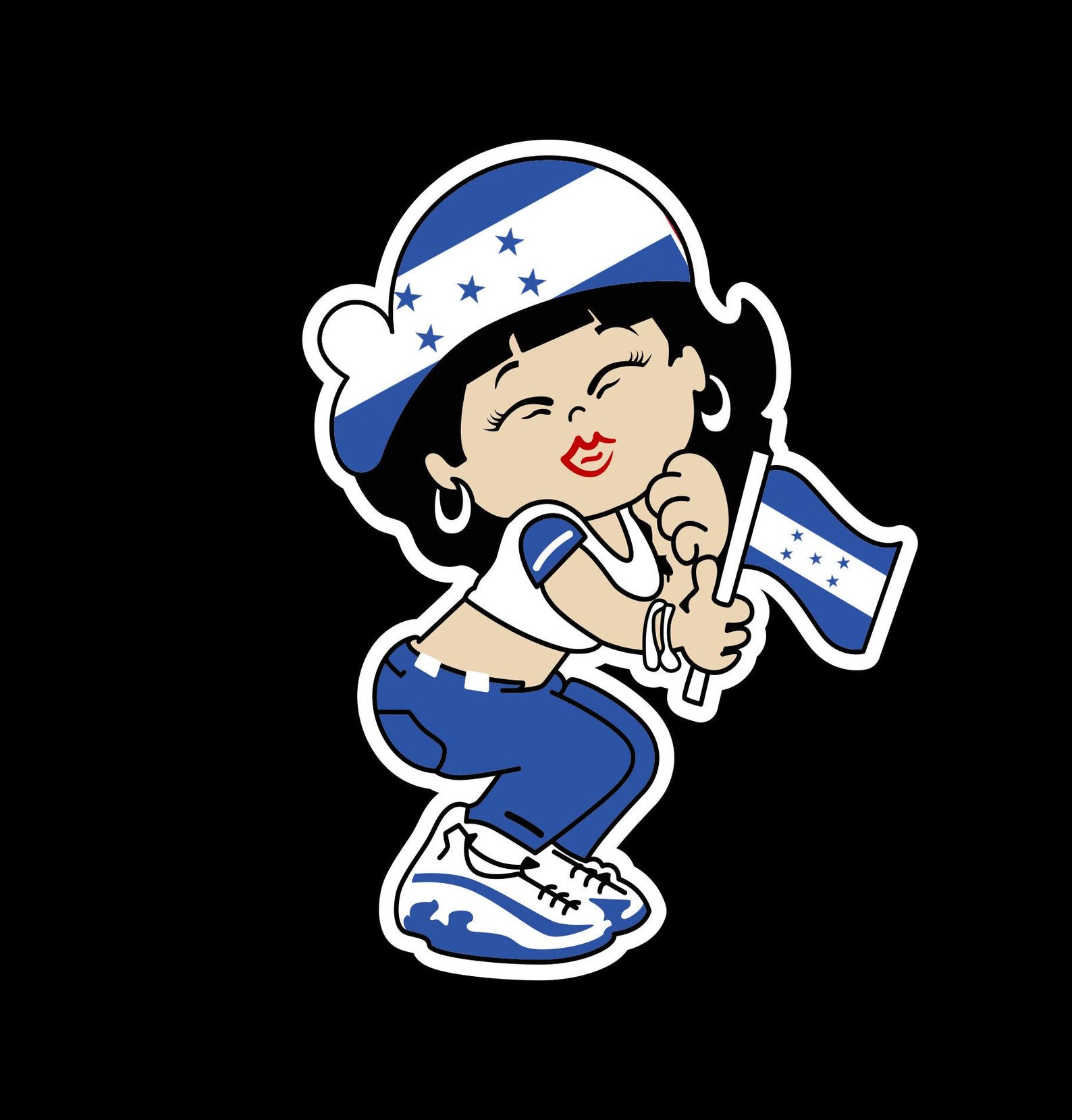 Honduras Lady Decal Flag Decal Honduran Girl Vinyl Sticker Catracha ...