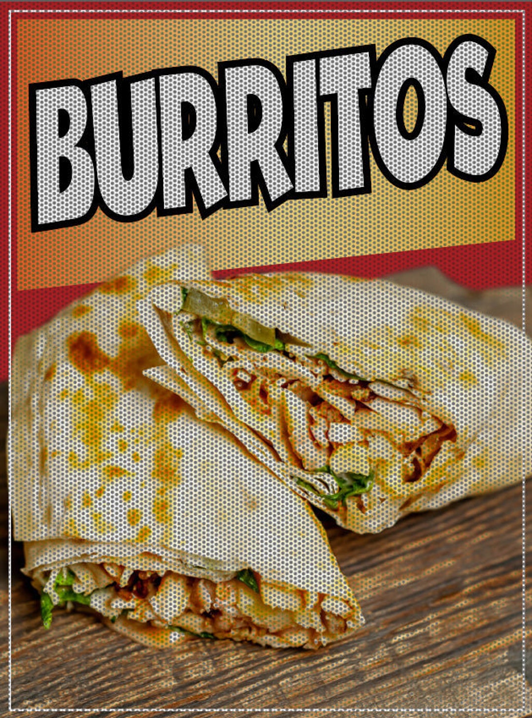 Burritos Perforated Window Graphic Decal Sticker Perforated Vinyl ...