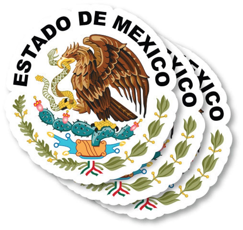 Escudo Mexican Flag Decal Edo De Mexico Car Window Laptop Vinyl Sticker ...