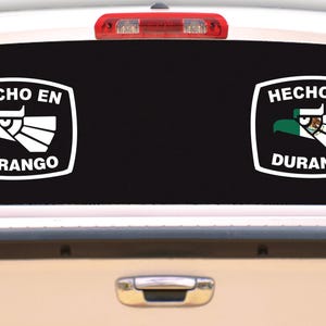 Hecho En Durango Letters Decal Car Window Laptop Flag Vinyl Sticker ...