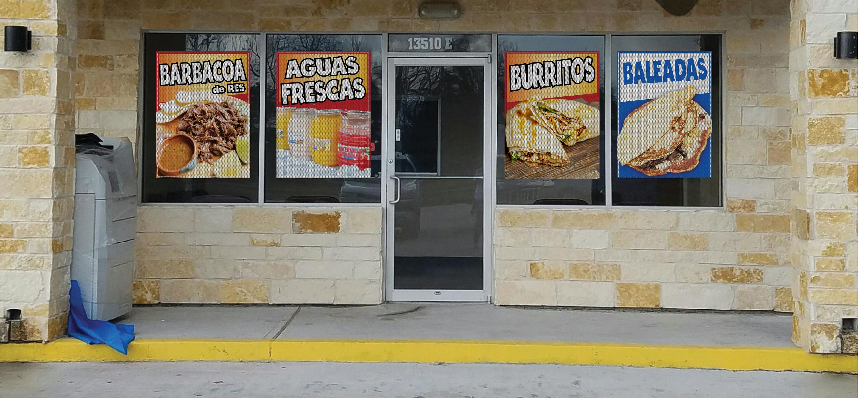 Burritos Perforated Window Graphic Decal Sticker Perforated Vinyl ...