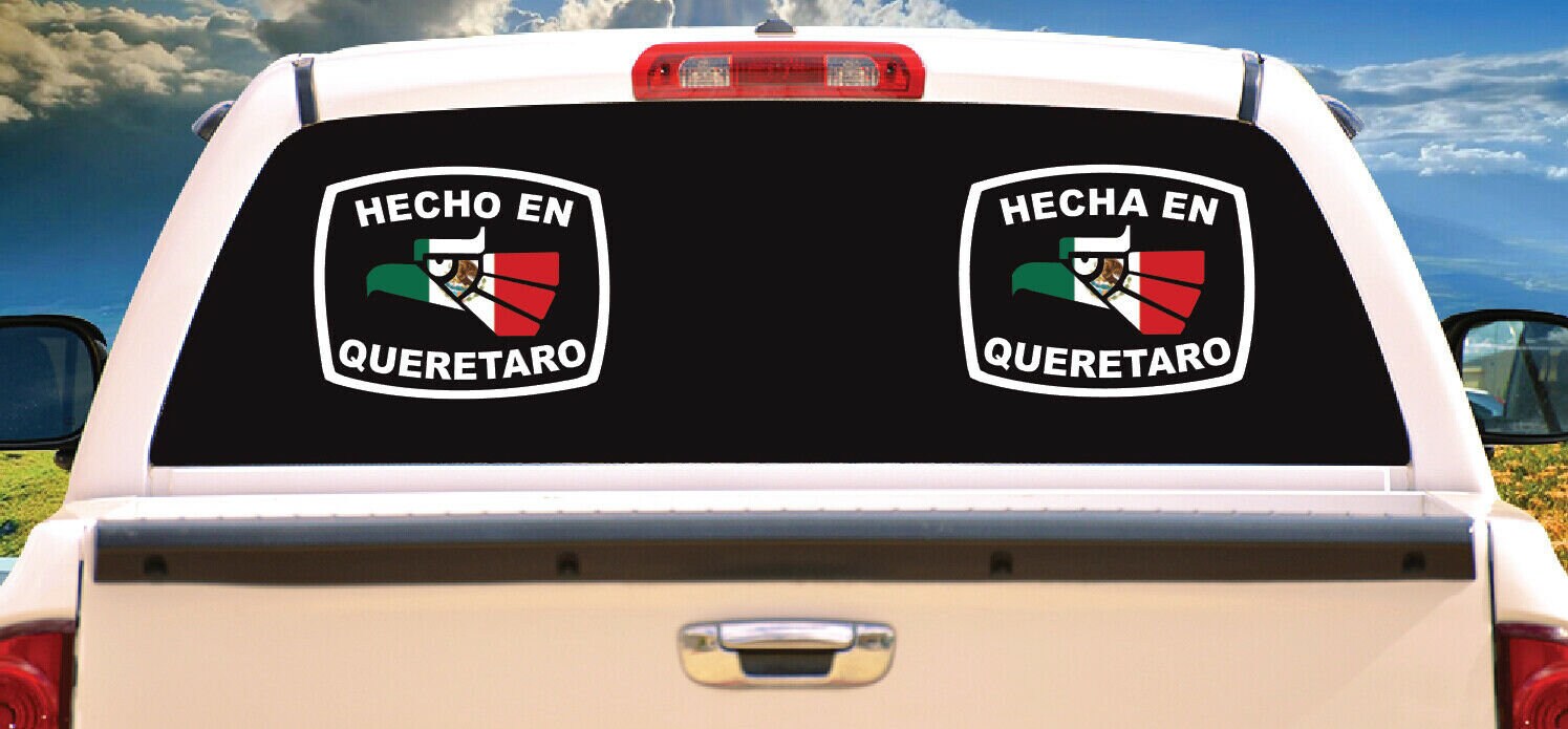 Hecha En Queretaro Letters Decal Car Window Laptop Flag Vinyl Sticker ...