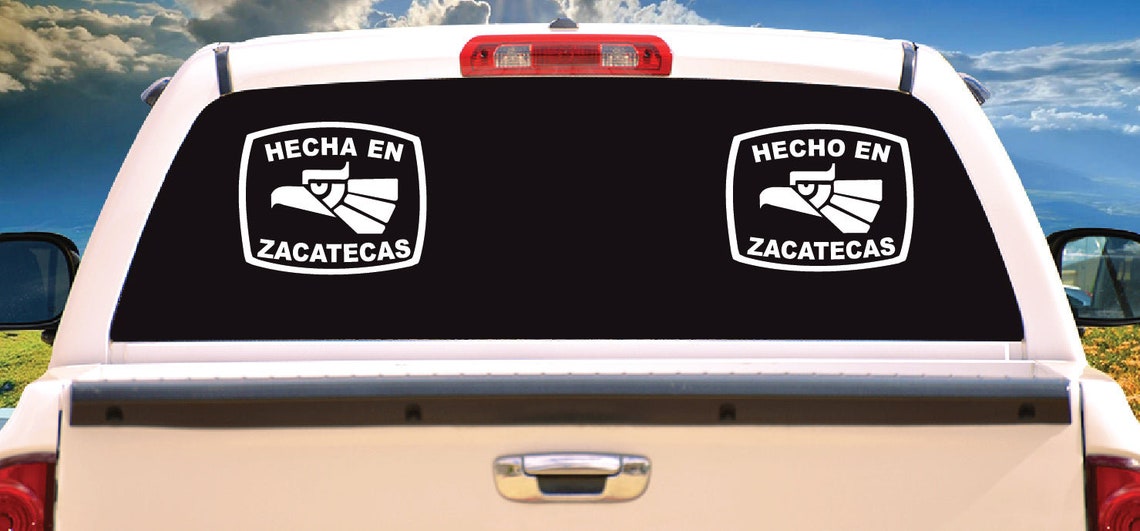 Hecho En Zacatecas Letters Decal Car Window Laptop Flag Vinyl Sticker Mexico ZAC Mexican Sticker ...