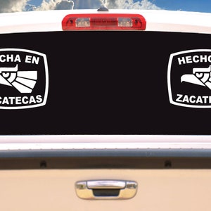 Hecho En Zacatecas Letters Decal Car Window Laptop Flag Vinyl Sticker Mexico ZAC Mexican Sticker ...