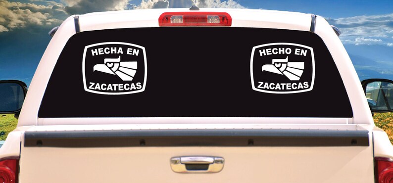 Hecho En Zacatecas Letters Decal Car Window Laptop Flag Vinyl Sticker Mexico ZAC Mexican Sticker ...
