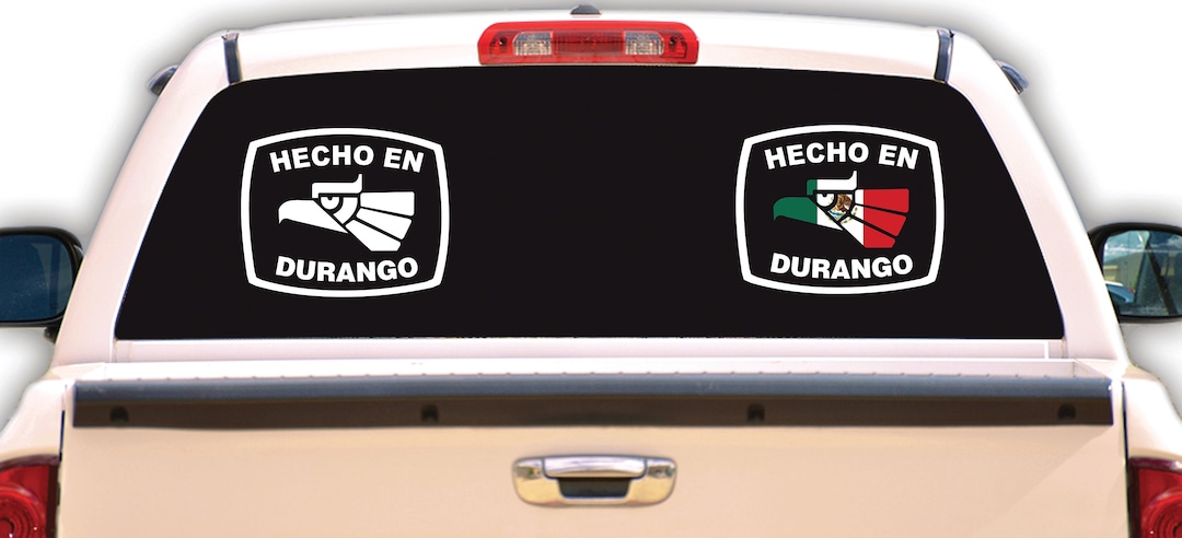 Hecho En Durango Letters Decal Car Window Laptop Flag Vinyl Sticker ...