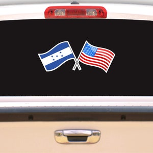 Honduras & USA Unity Flags Decal Car Window Vinyl Sticker Catracho USA ...