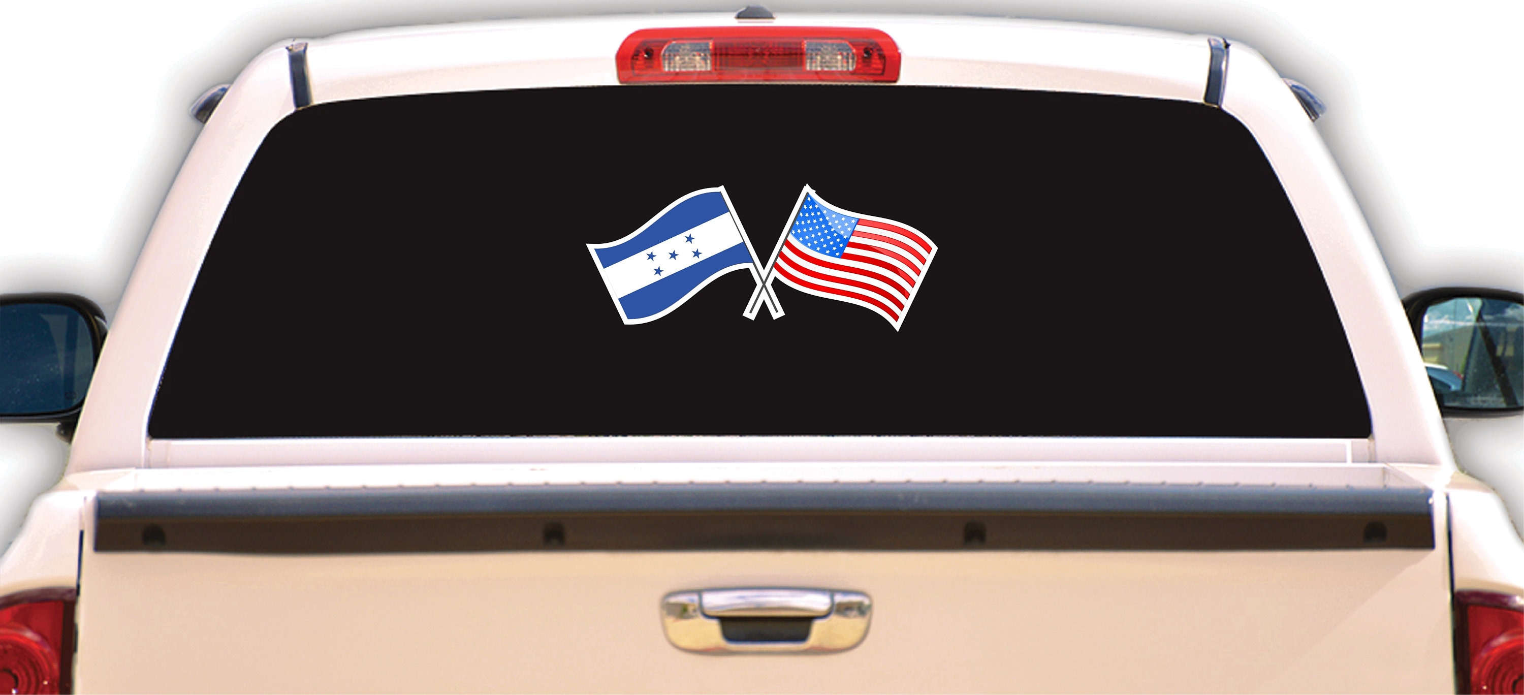 Honduras & USA Unity Flags Decal Car Window Vinyl Sticker Catracho USA ...