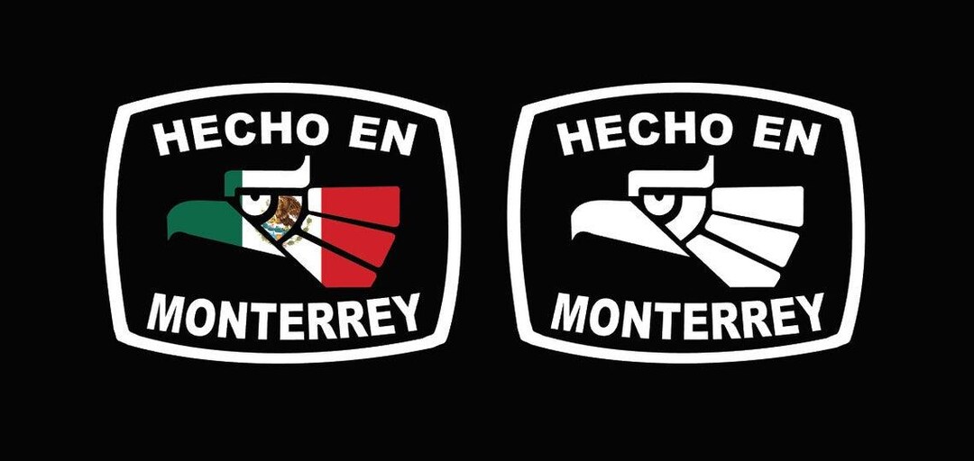 Hecho En Monterrey Letters Decal Car Window Laptop Flag Vinyl Sticker ...