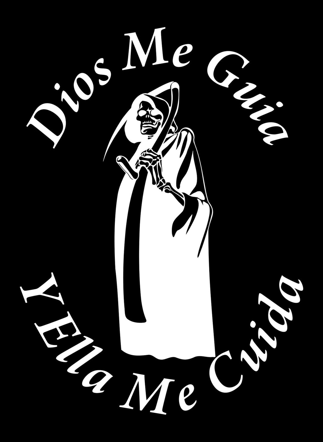 Santa Muerte Decal Holy Death Decal Car Window Vinyl Sticker Skeleton ...