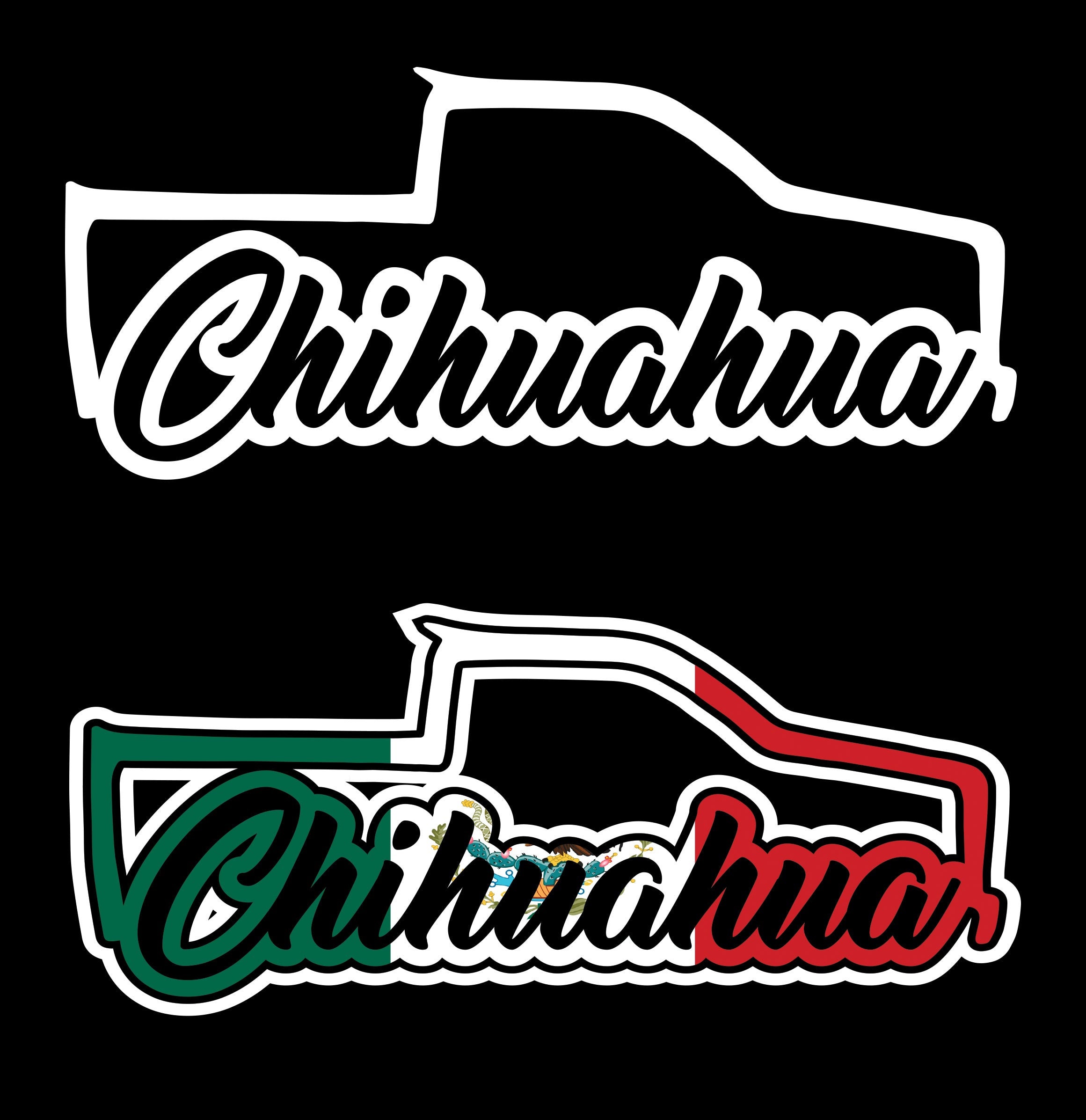 Chihuahua Decal Troka Silhouette Letters Decal Car Window Laptop Map ...