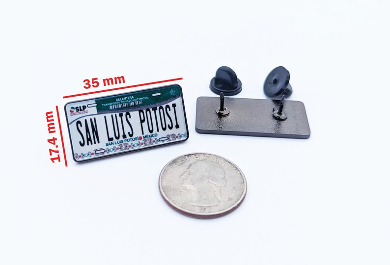 San Luis Potosi Car Plate Pin for Caps and Clothing Enamel Badge Pin ...