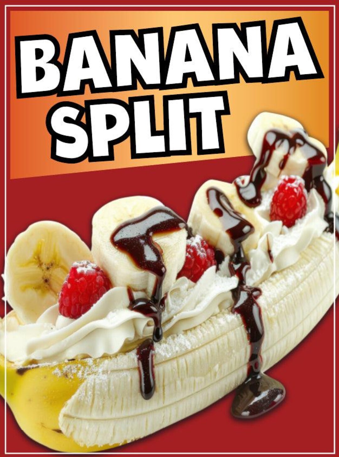 Banana Split Sign Decal Window Sticker Truck Concession Vinyl ...