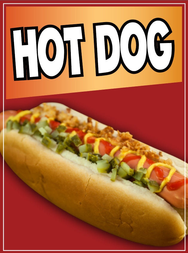 Hot Dog Sticker Window Decal Truck Concession Vinyl Restaurant Wall ...