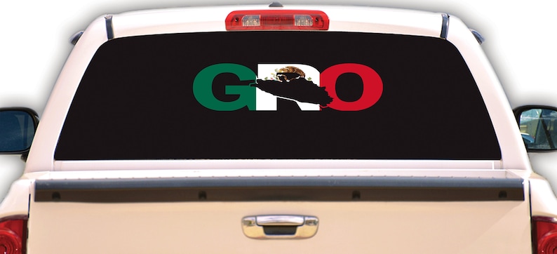 GRO Letters Decal Car Window Laptop Map Vinyl Sticker Guerrero Mexico ...