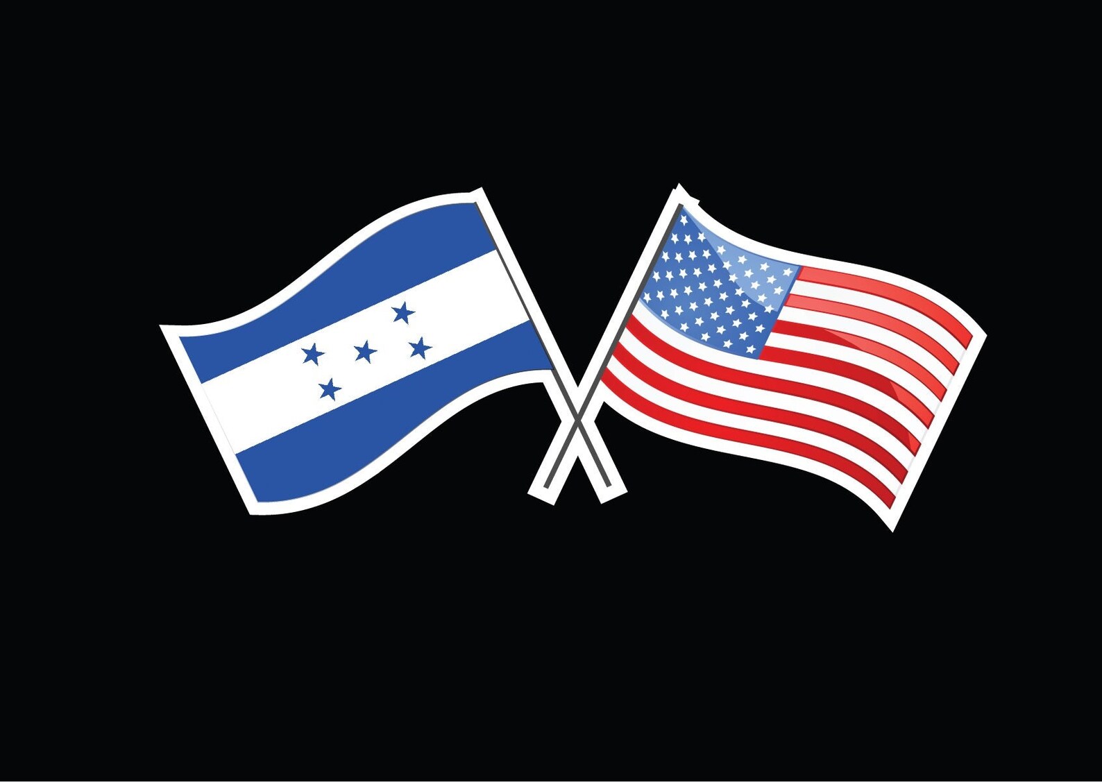 Honduras & USA Unity Flags Decal Car Window Vinyl Sticker Catracho USA ...