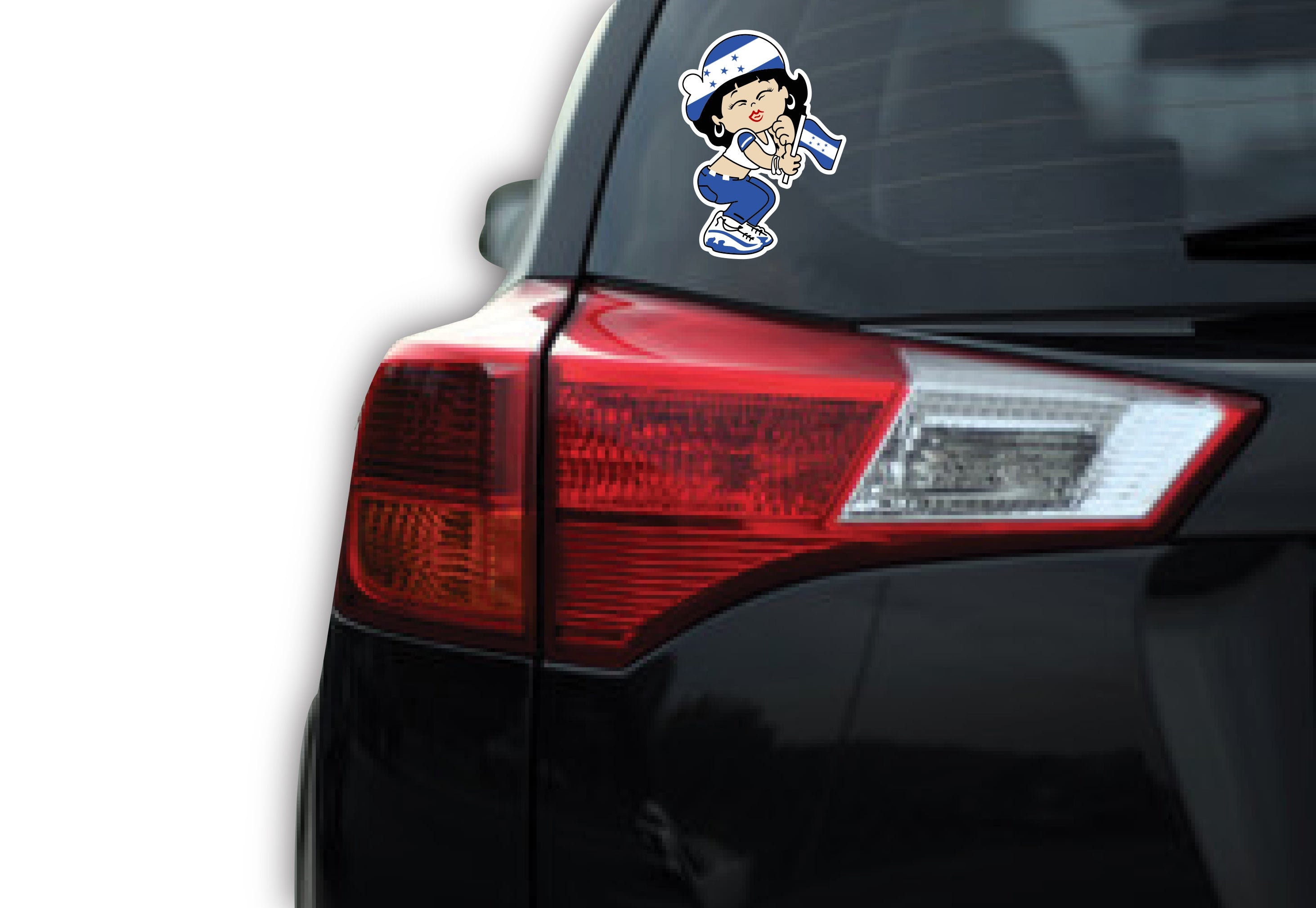 Honduras Lady Decal Flag Decal Honduran Girl Vinyl Sticker Catracha ...