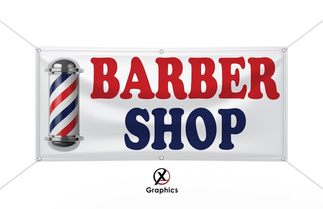 Barber Shop Vinyl Banner Advertising Sign Full Color Any Size Indoor ...