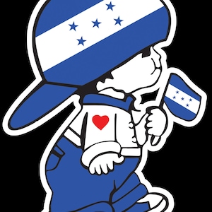 Honduras Boy Decal Car Window Vinyl Sticker Honduras Flag With Boy ...