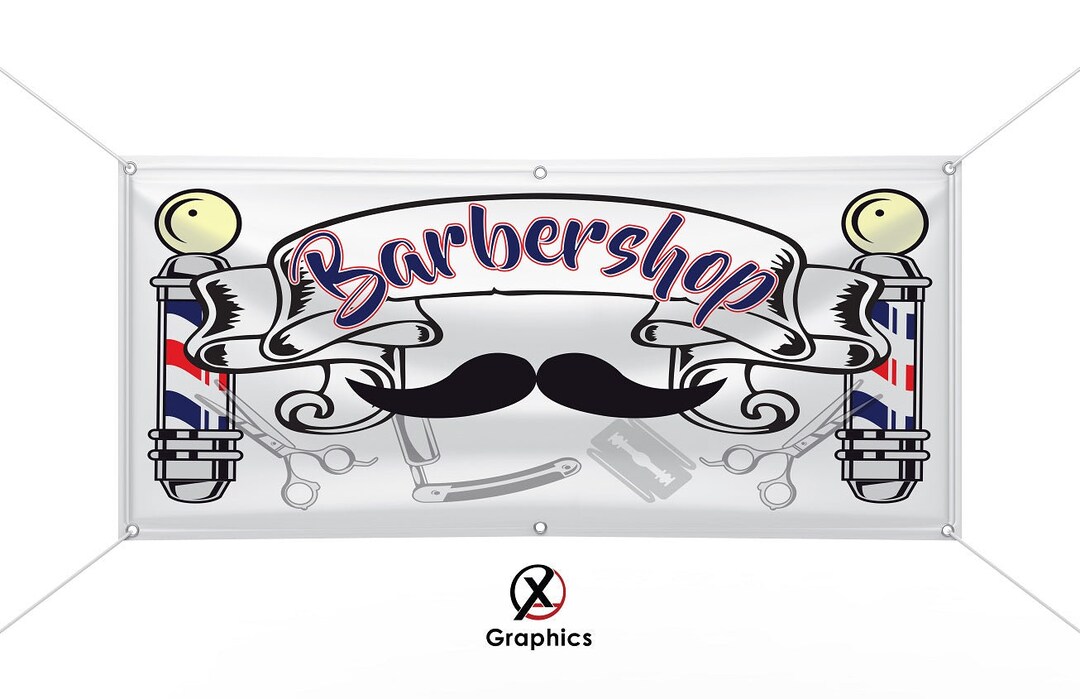 Barber Shop #2 Vinyl Banner Advertising Sign Full Color Any Size Indoor ...