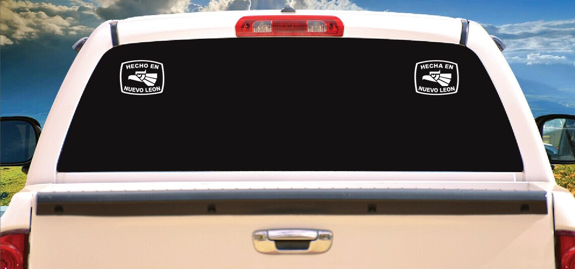 Hecha En Nuevo Leon Letters Decal Car Window Laptop Flag Vinyl Sticker Mexico Mexican Sticker ...