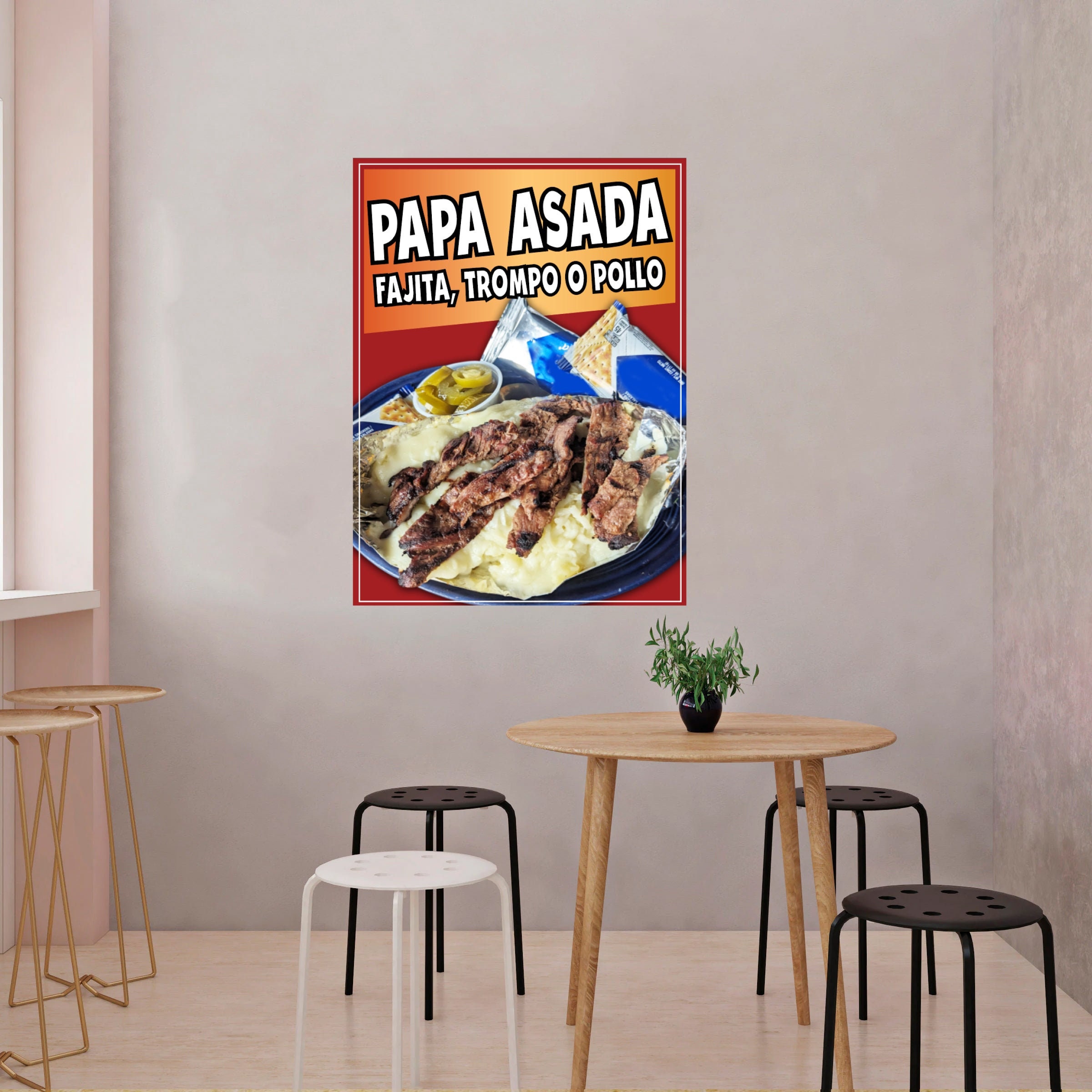 Papa Asada Sticker Window Decal Truck Concession Vinyl Restaurant Wall ...