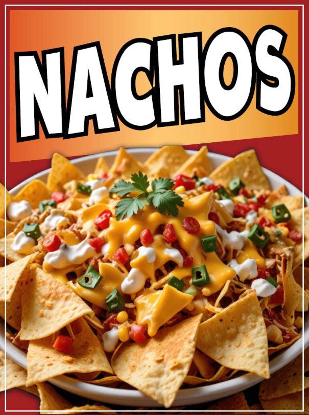 Nachos Sign Decal Window Sticker Truck Concession Vinyl Restaurant ...