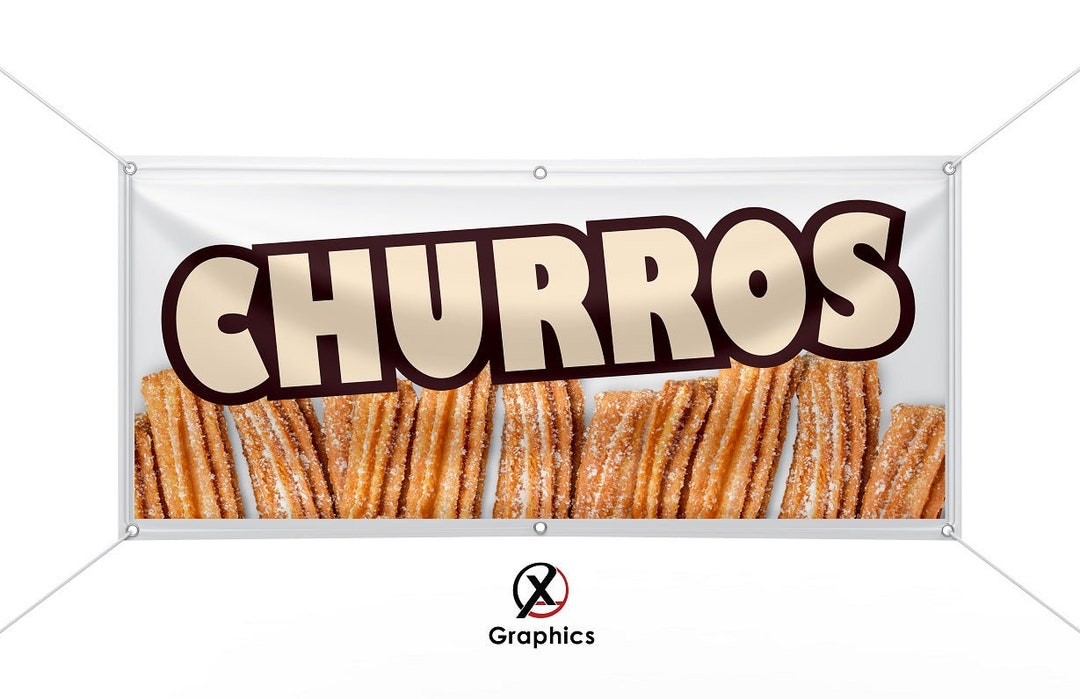 Churros Vinyl Banner Advertising Sign Full Color Any Size Indoor ...