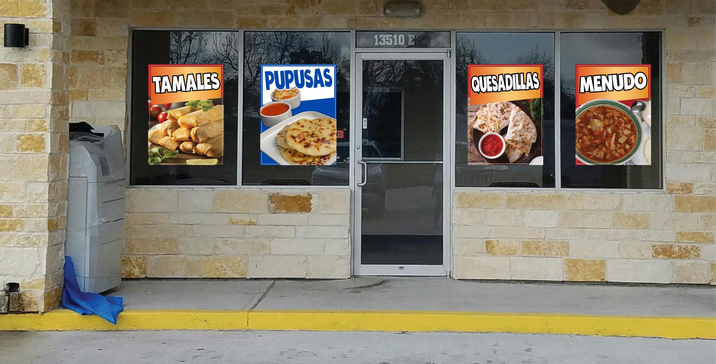 Pupusa Sign Window Sticker Salvadorian Food Truck Concession Vinyl ...