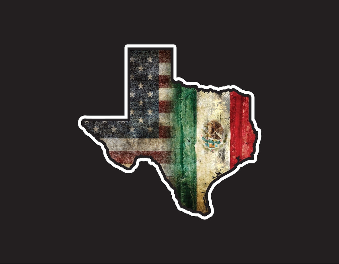 Texas Map W/ USA & Mexican Flags Decal Car Window Vinyl Sticker - Etsy
