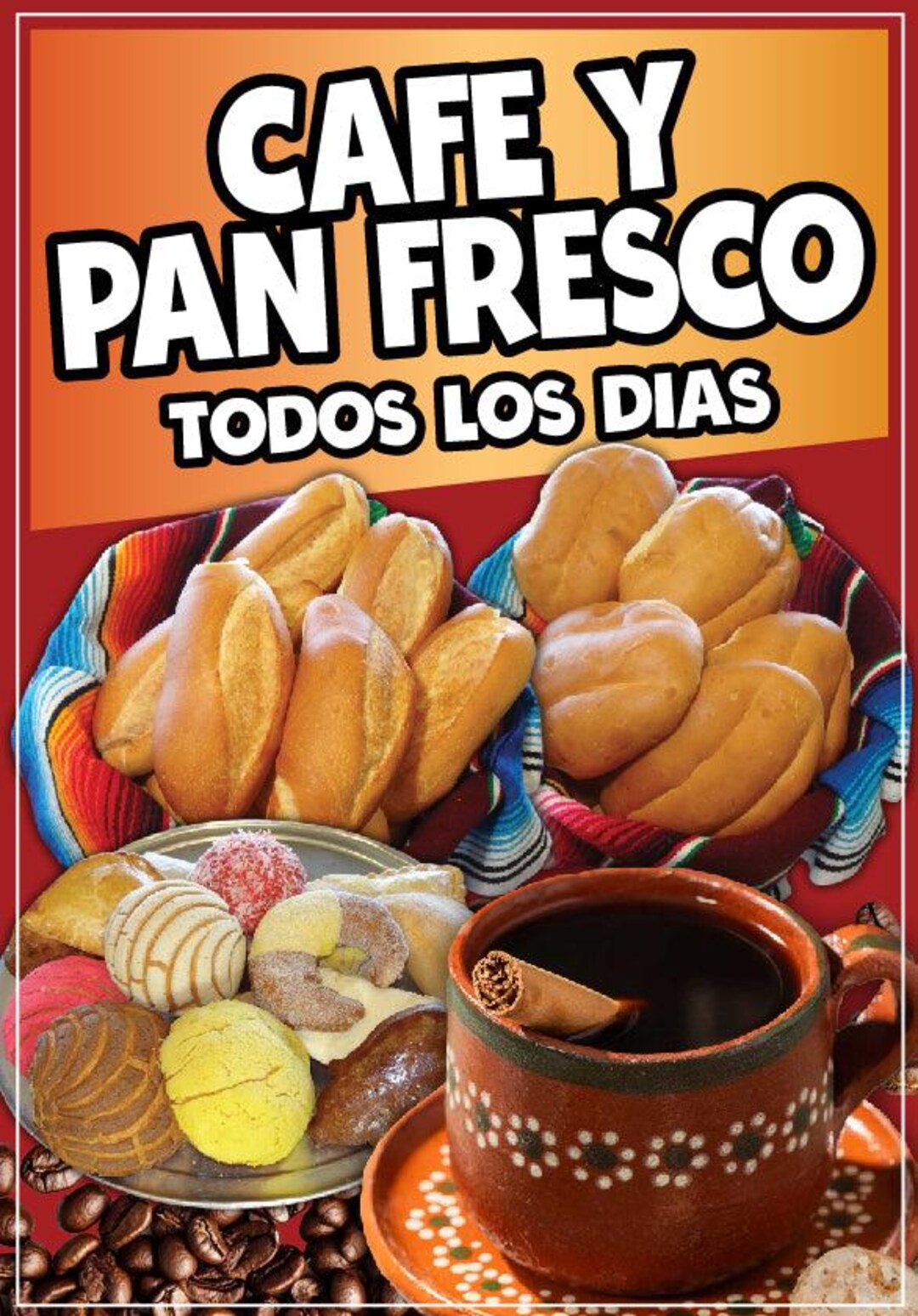Cafe Y Pan Fresco Sticker Window Decal Food Truck Concession Vinyl ...