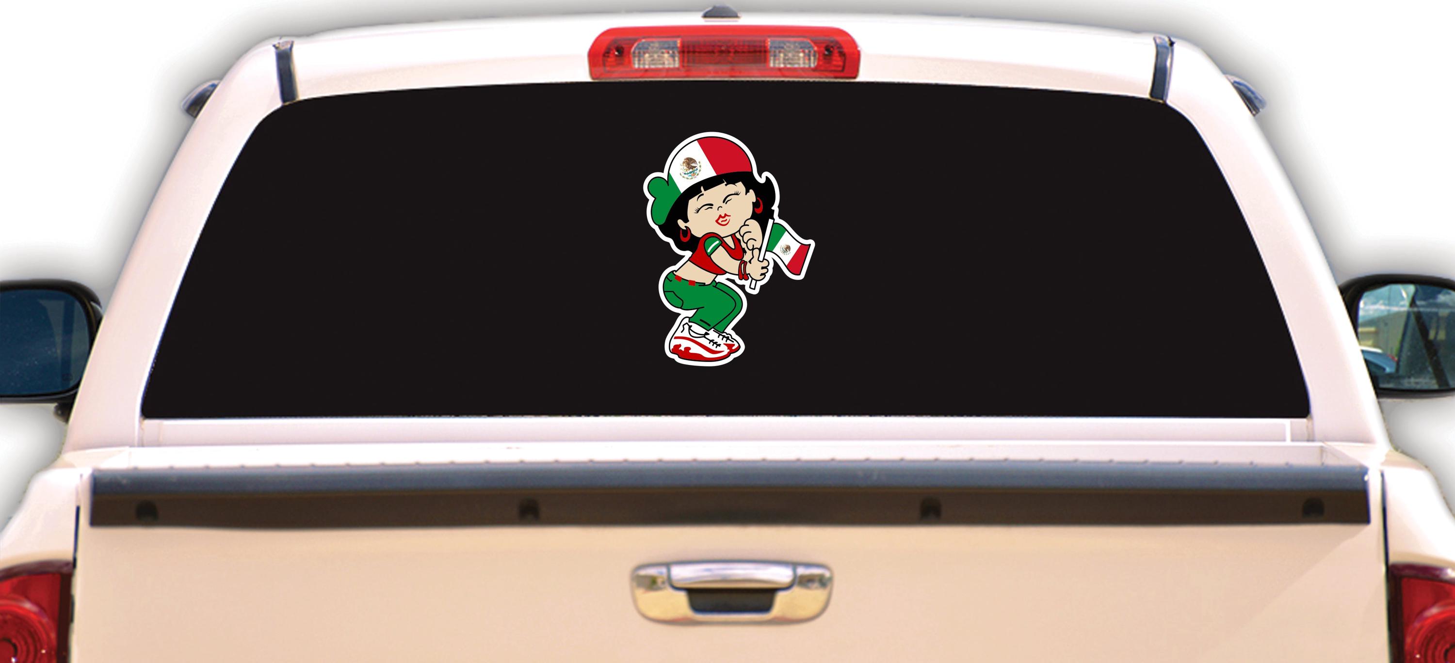 Mexican Lady Decal Mexico Flag Decal Mexican Girl Vinyl Sticker Monita ...