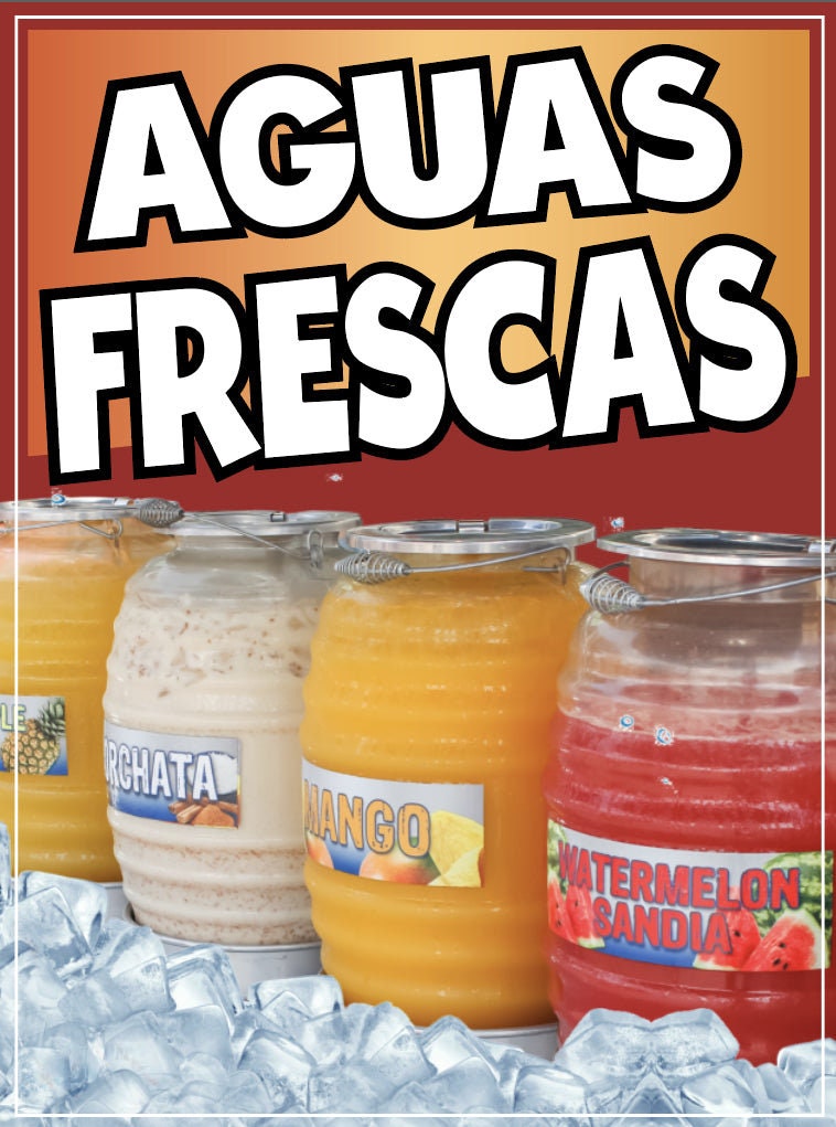 Aguas Frescas Decal Window Sticker Mexican Food Truck Concession Vinyl ...