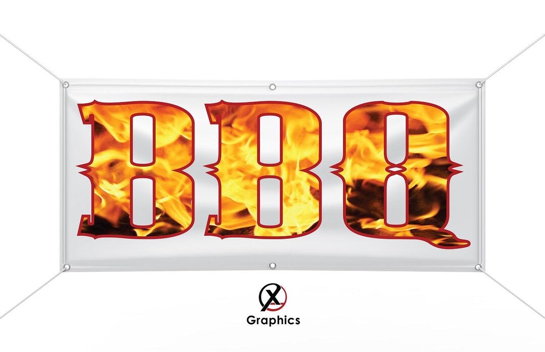 BBQ Vinyl Banner Advertising Sign Full Color Any Size Indoor Outdoor ...