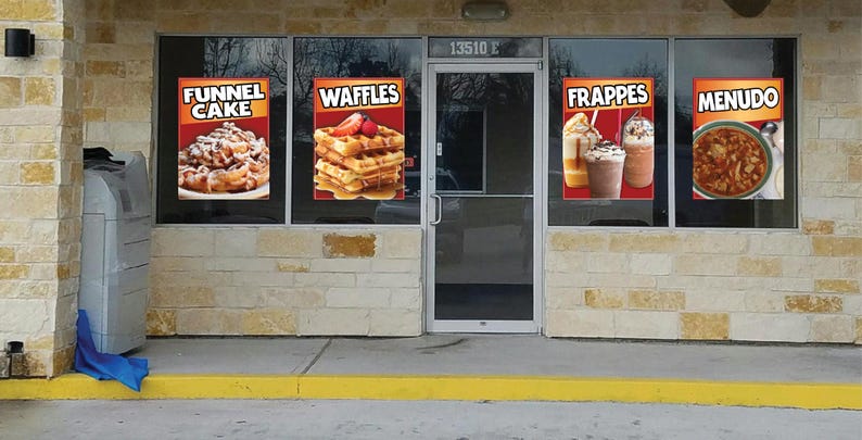 Funnel Cake Decal Window Sticker Food Truck Concession Vinyl Restaurant ...